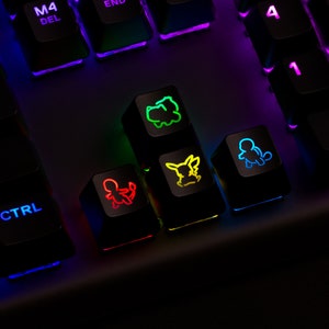 Pokemon Starters Keycap Set, Poke Keycaps, Pokemon Character Keys ...