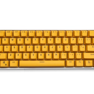 Yellow Keycap Set 104 Pc W/ Free Custom Keycap Backlit Doubleshot PBT ...