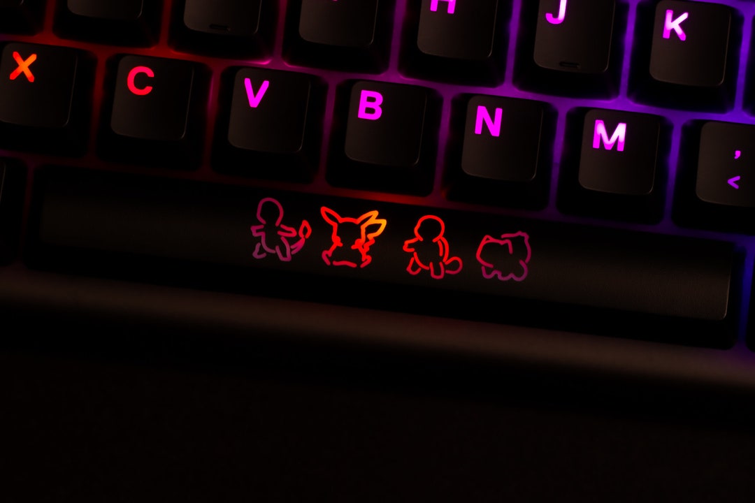 Pokemon Starters Keycap, Poke Keycaps, Pokemon Character Keys, Gamer ...