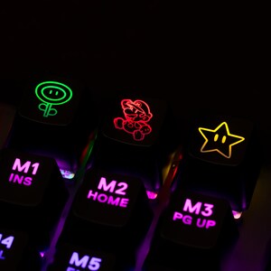 Mario Keycap Set Custom Keycaps Mechanical Keyboard Unique Gamer Gifts ...