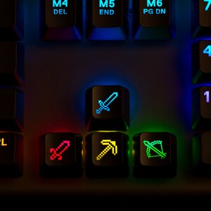 Minecraft Weapon Keycap Set, Artisan Keycaps, Custom Keys for Cherry MX ...