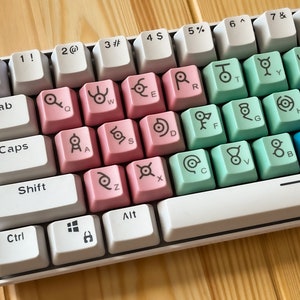 Unown Keycap Set Pokemon Keycaps Custom Keycaps Gifts for Gamers Gifts ...