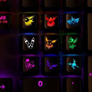 Pokemon Custom Eevee Keycap Set, Poke Keycaps, Pokemon Character Keys ...