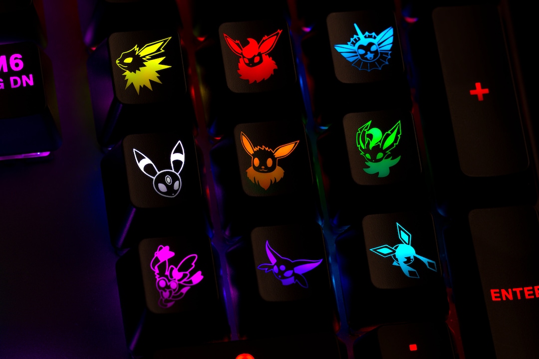 Pokemon Custom Eevee Keycap Set, Poke Keycaps, Pokemon Character Keys ...
