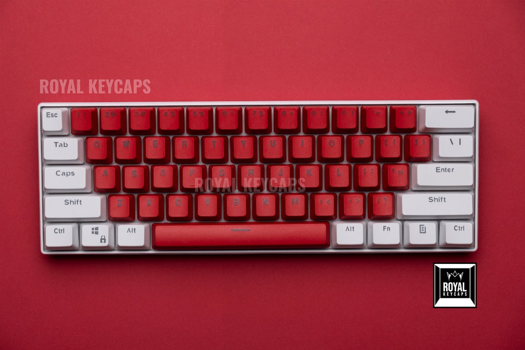 Red & White Keycap Set 104 Pc W/ Free Custom Keycap! | Backlit ...