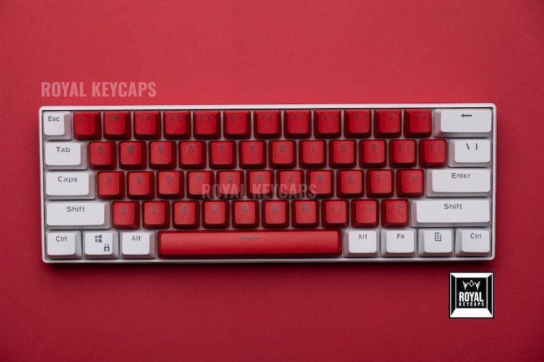 Red & White Keycap Set 104 Pc W/ Free Custom Keycap Backlit - Etsy