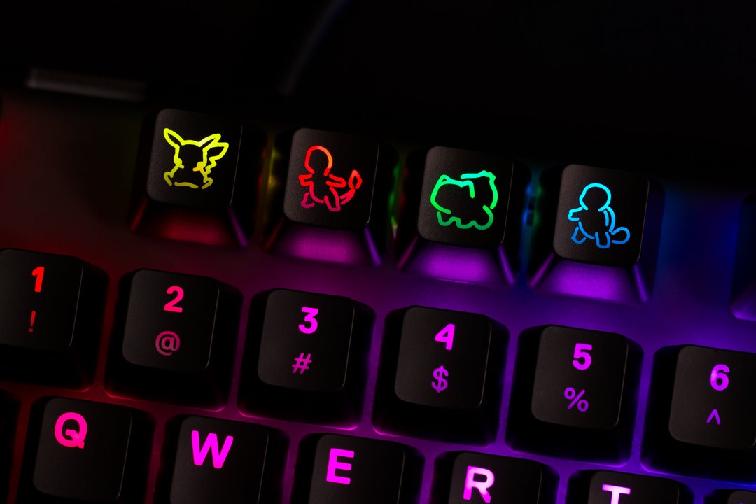 Pokemon Starters Keycap Set, Poke Keycaps, Pokemon Character Keys ...