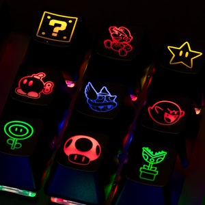 Mario Keycap Set Custom Keycaps Mechanical Keyboard Unique Gamer Gifts ...