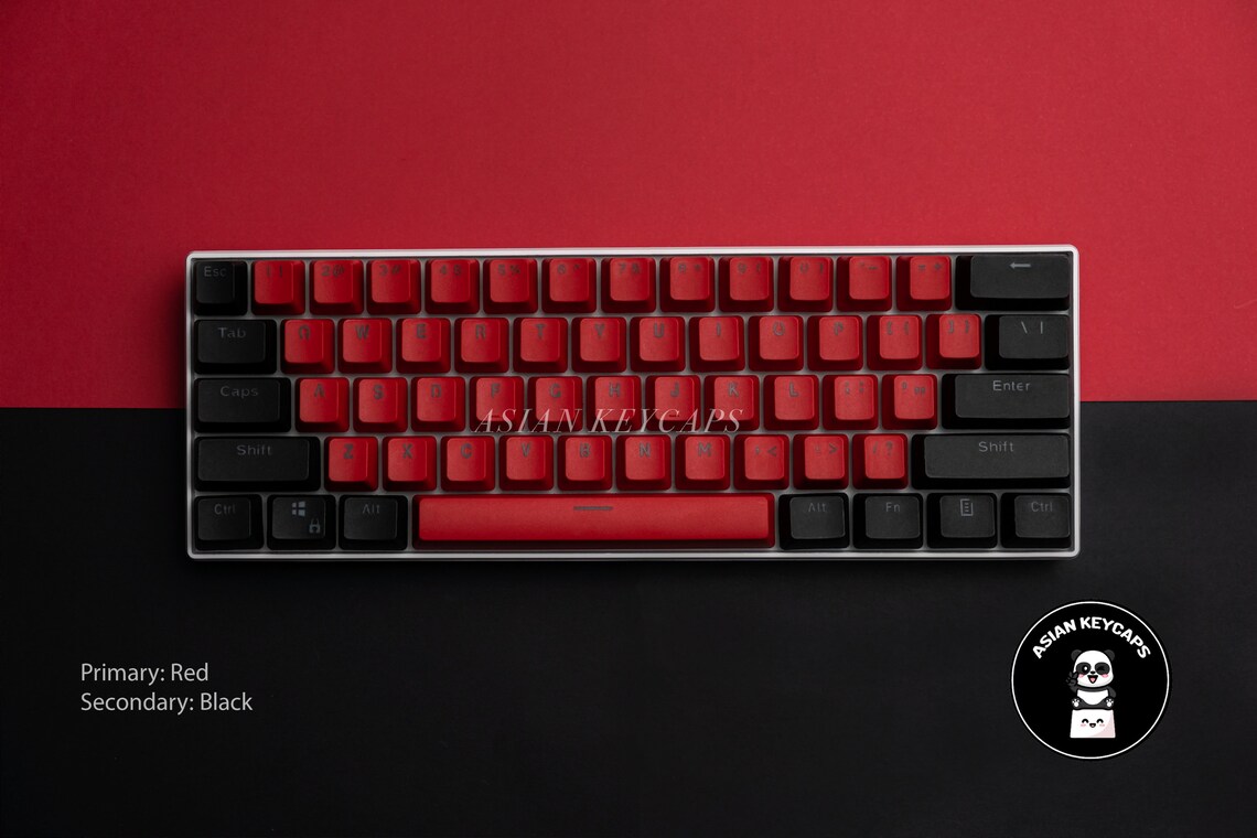 Red & Black Keycap Set 104 Pc W/ Free Custom Keycap Backlit - Etsy