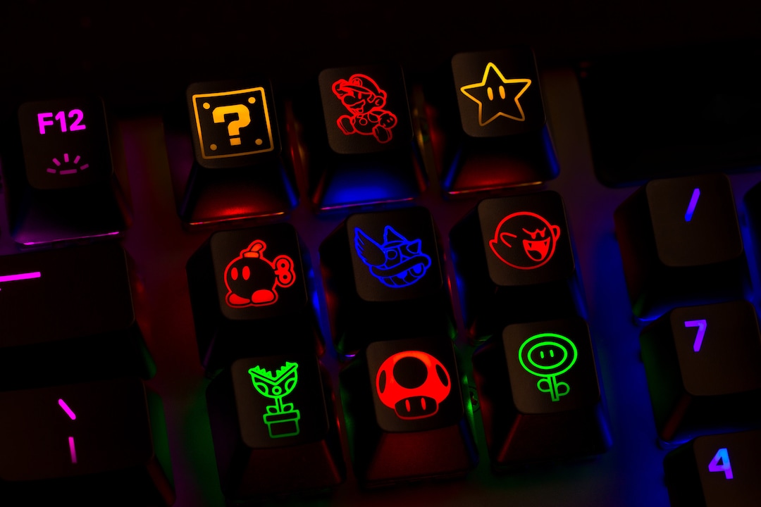 Mario Keycap Set, Artisan Keycaps, Custom Keys for Cherry MX Keyboard ...