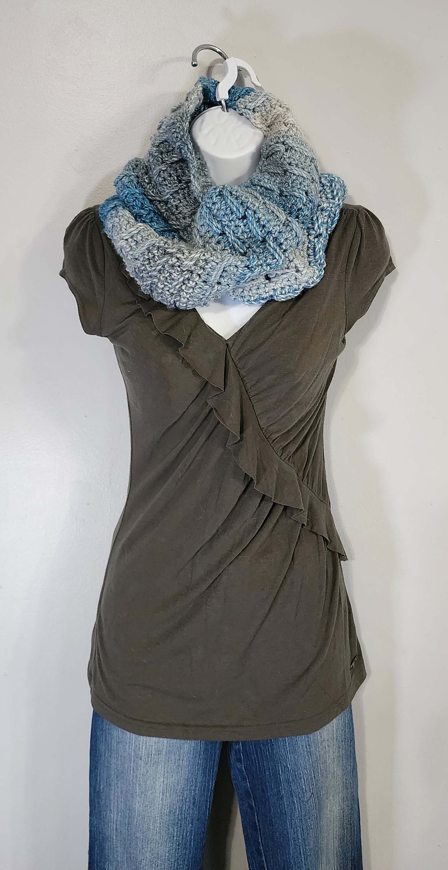 Double Cross Infinity Scarf Crochet Pattern, PDF Pattern, Circle Scarf ...