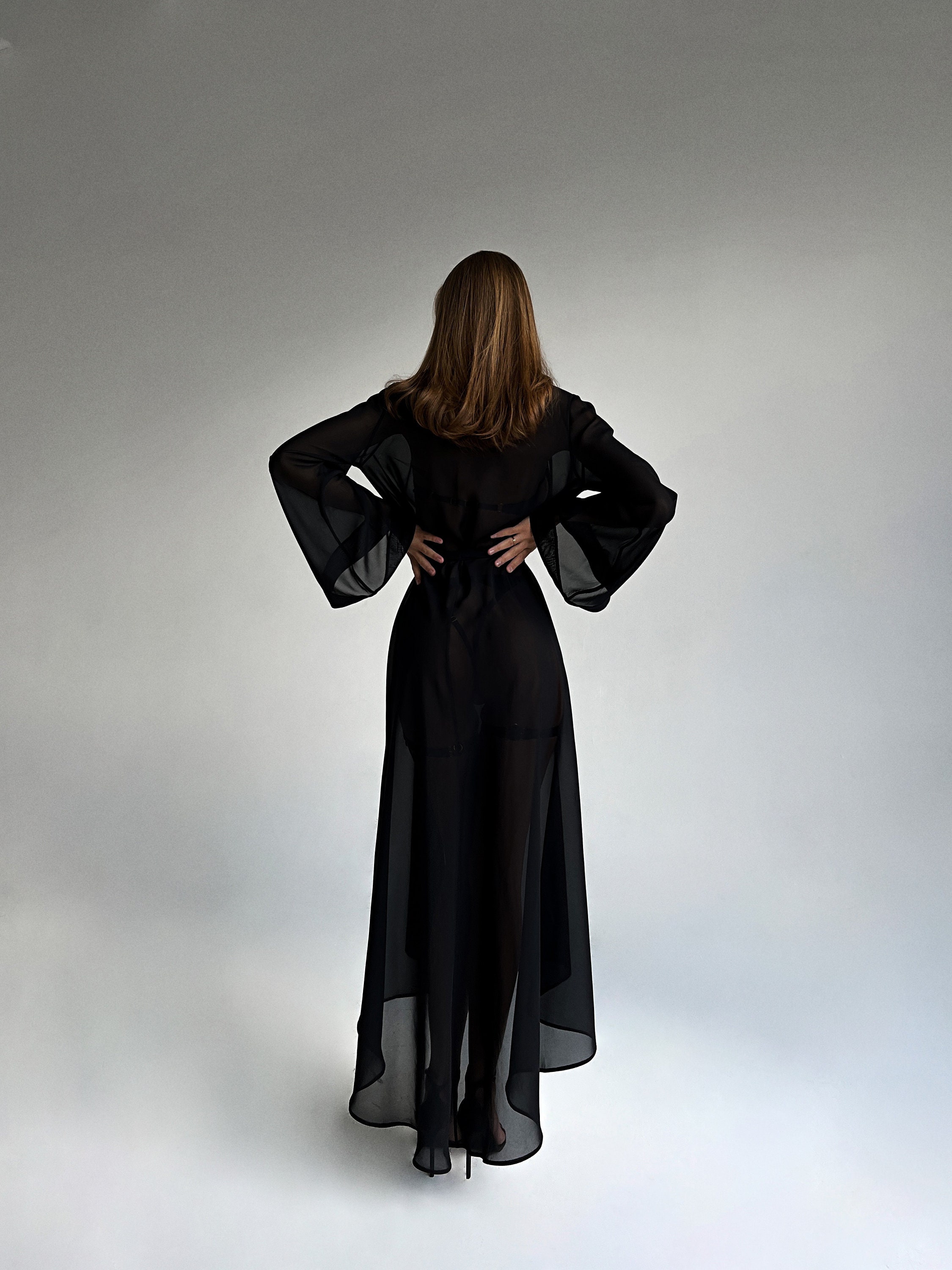 Boudoir Transparent Maxi Robe Robes for Women Sheer Chiffon Robes - Etsy