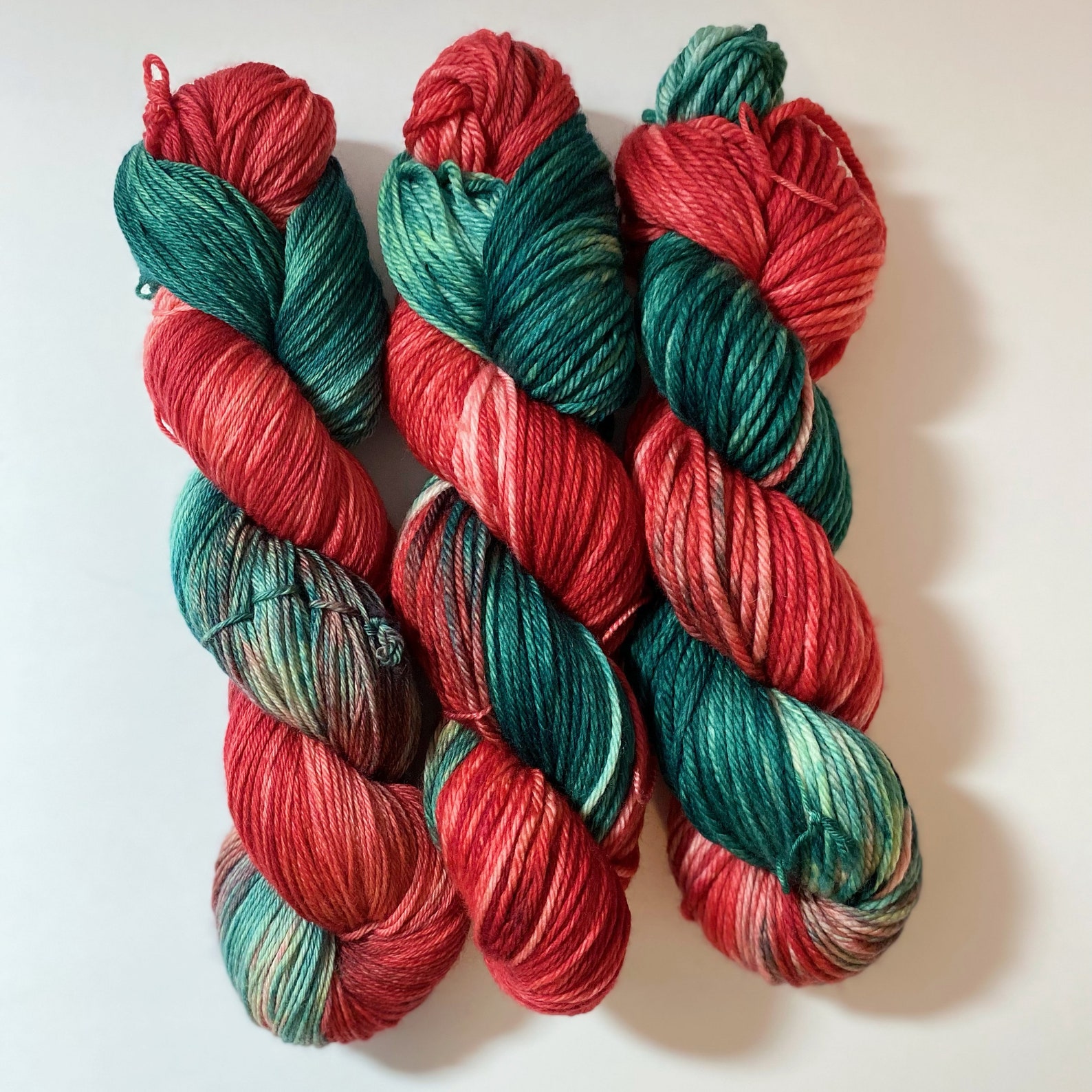Hand Dyed Yarn:holly Jolly Superwash Merino Wool Red Yarn | Etsy