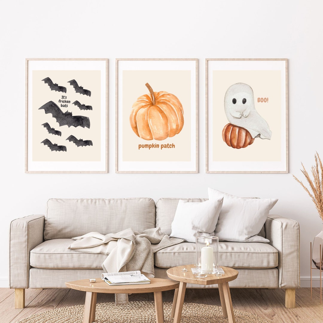 Halloween Printable Wall Art, Set of 3, Minimalist Wall Decor Prints - Etsy