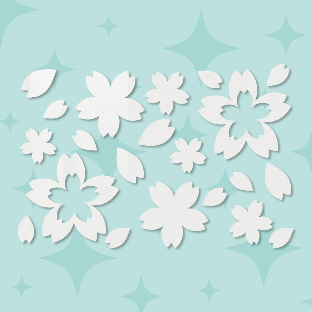 Cherry Blossom Car Decal Sheet, Sakura Car Vinyl Decal, Kawaii Sticker ...