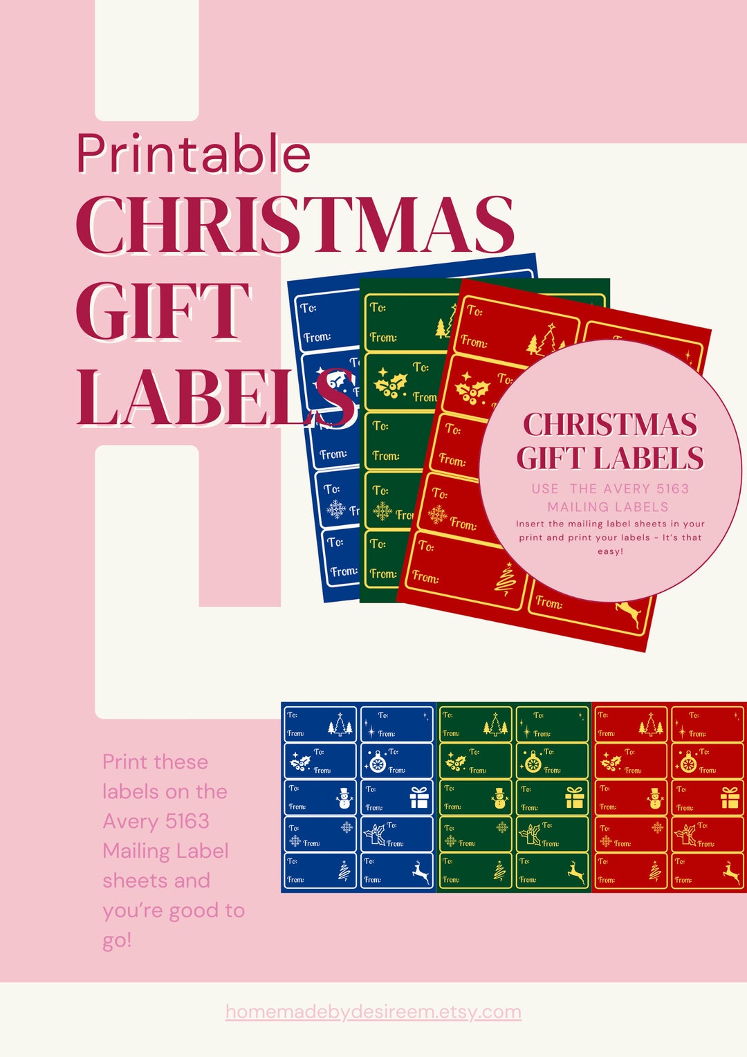 Christmas Gift Sticker Labels - Etsy
