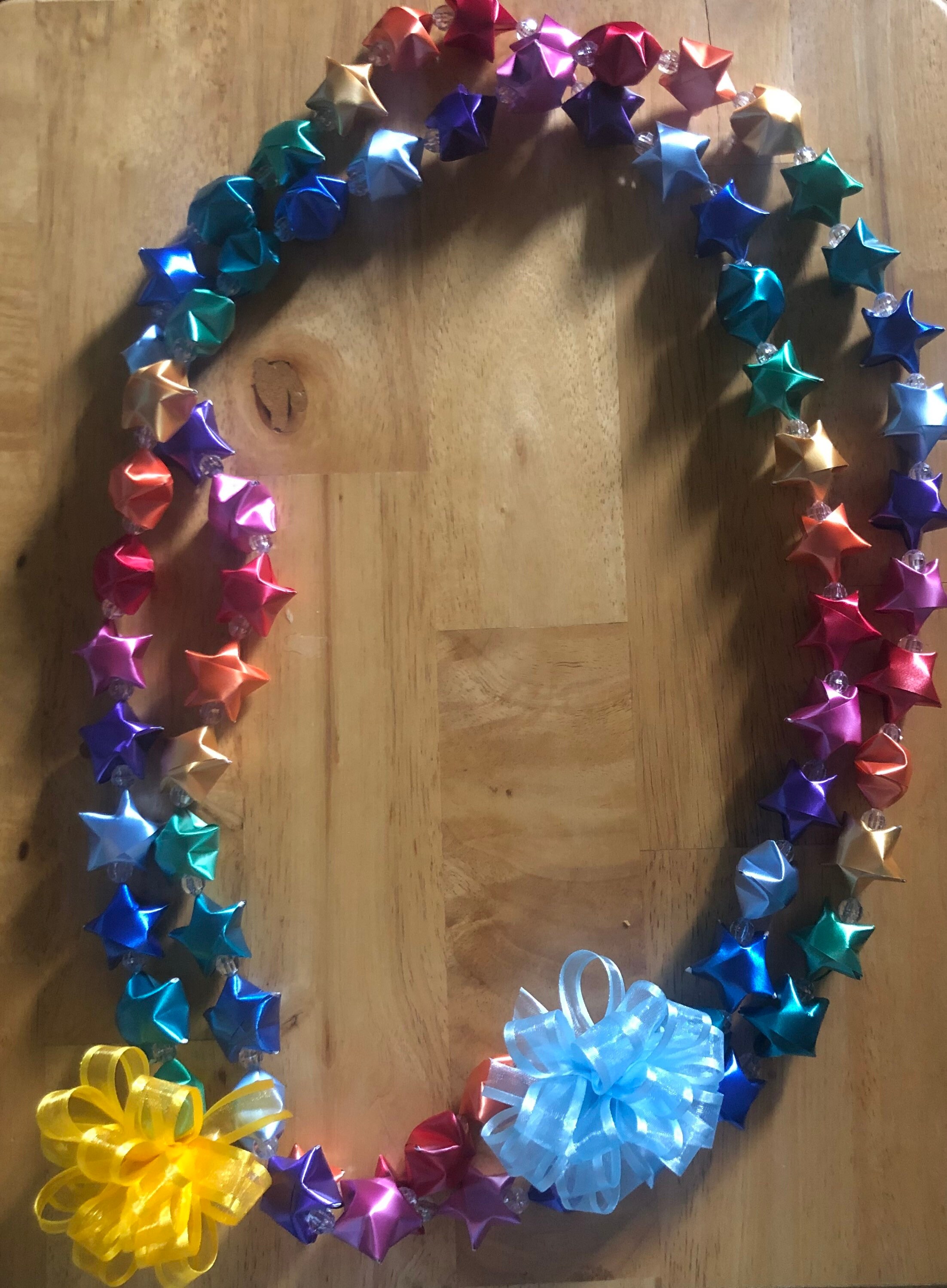 Rainbow Origami Star Lei Garland for Graduation Colorful - Etsy