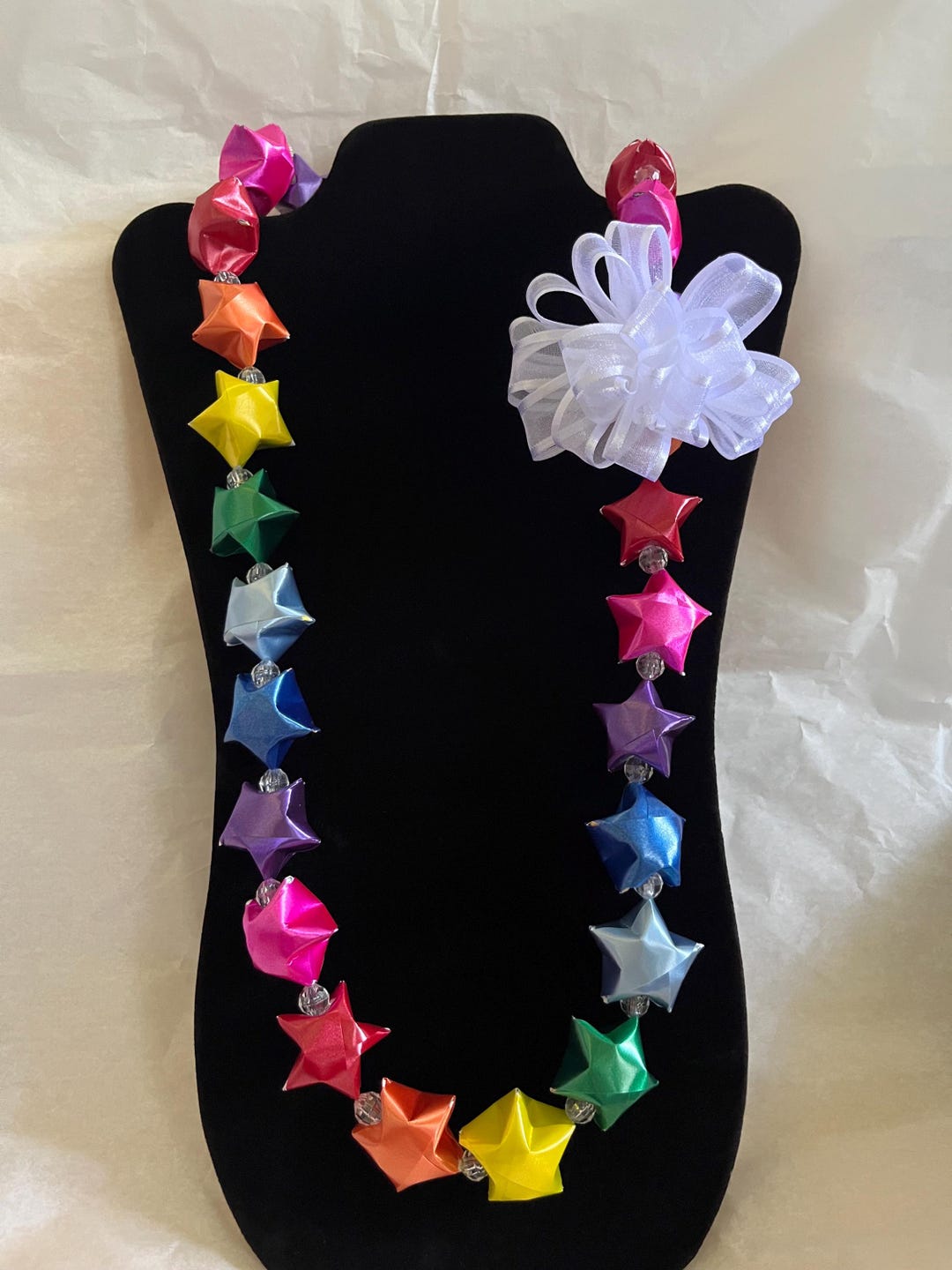 Rainbow Origami Star Lei Garland for Graduation Colorful - Etsy