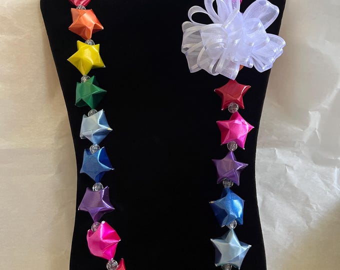 Rainbow Origami Star Lei Garland for Graduation - Etsy