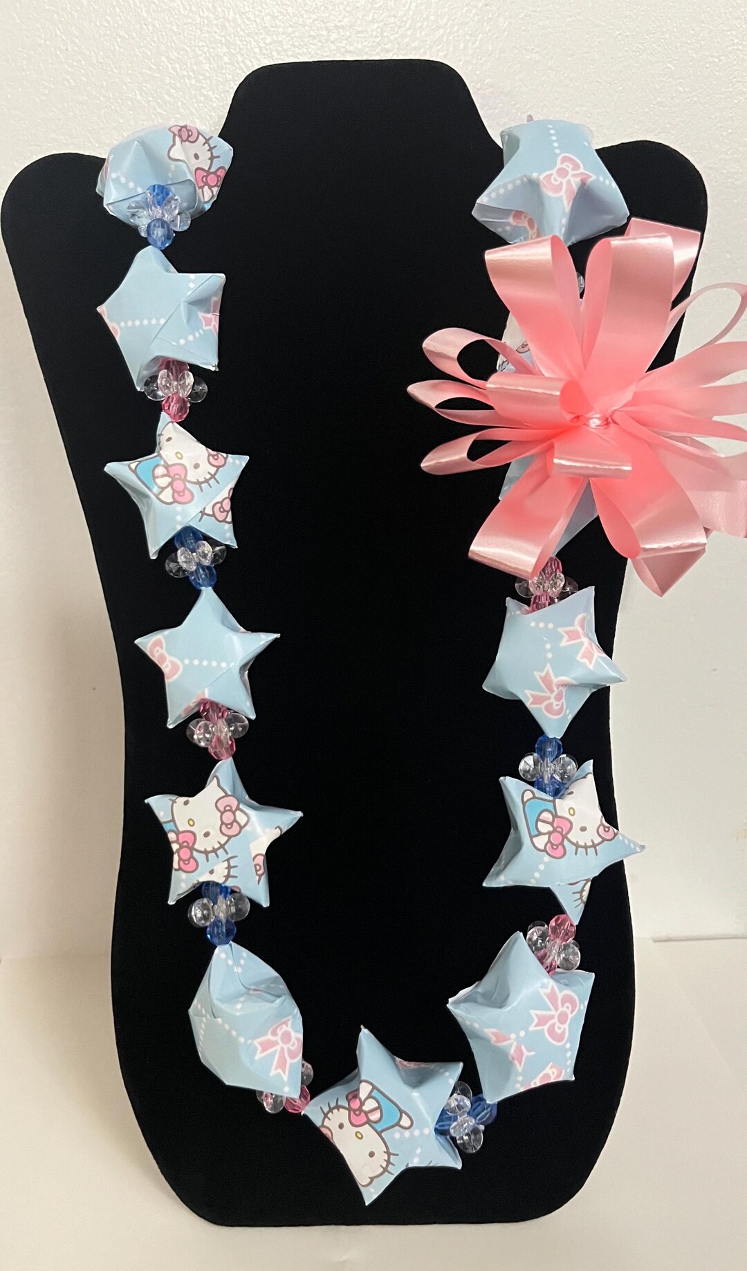 Light Blue Hello Kitty Lei With Sunburst Beads- Origami Star Lei - Etsy