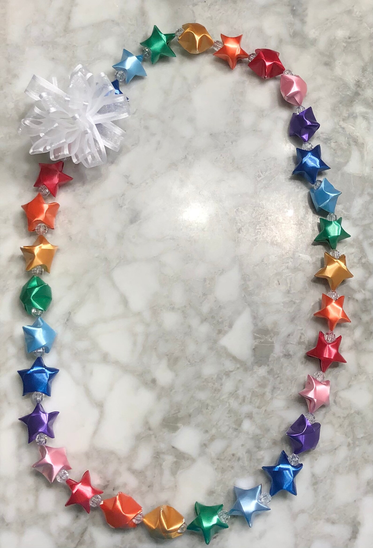 Rainbow Origami Star Lei Garland for Graduation Colorful - Etsy