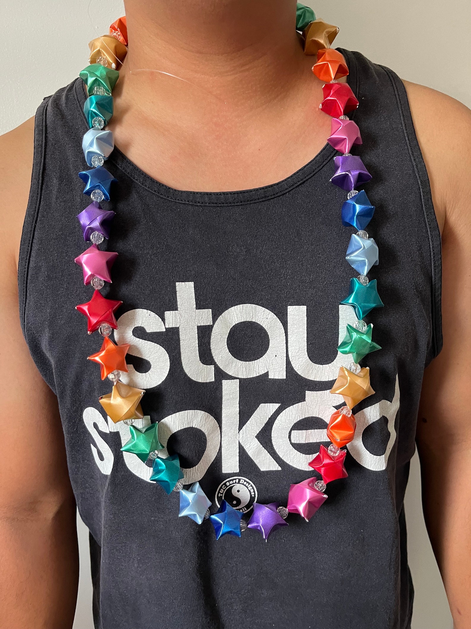 Rainbow Origami Star Lei Garland for Graduation Colorful - Etsy