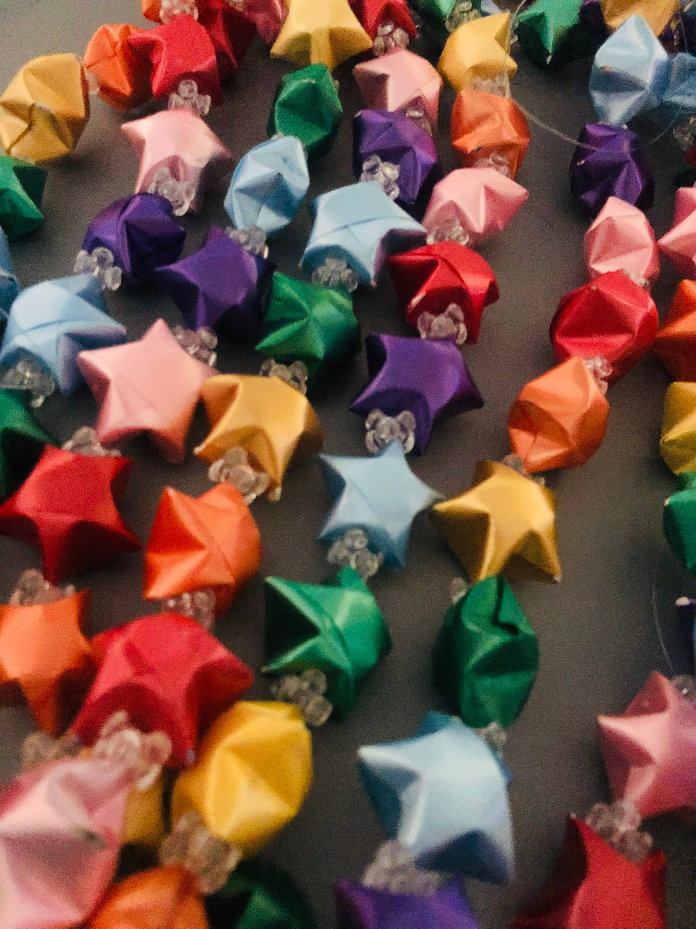 Rainbow Origami Star Lei Garland for Graduation Colorful - Etsy
