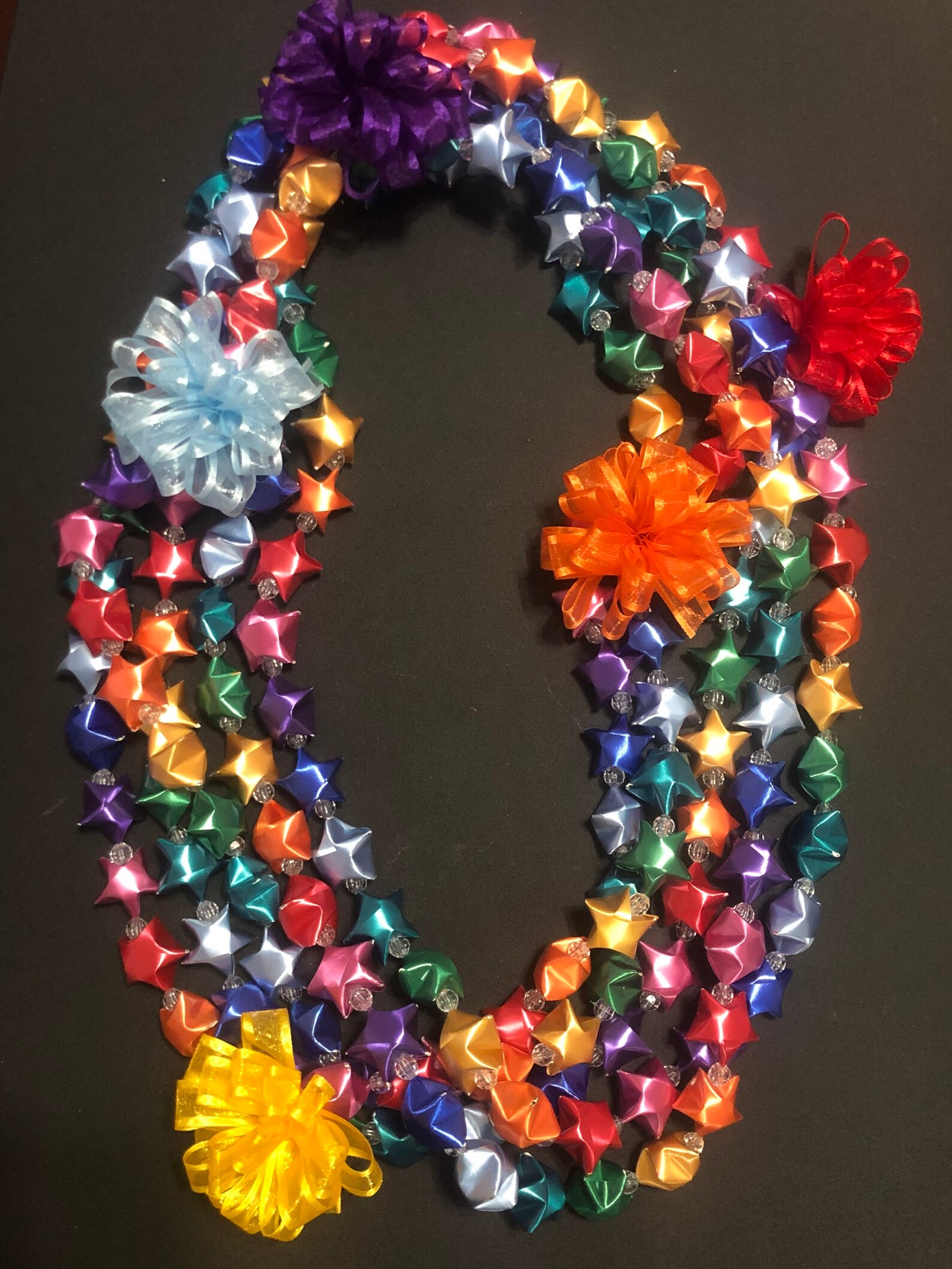 Rainbow Origami Star Lei Garland for Graduation Colorful - Etsy