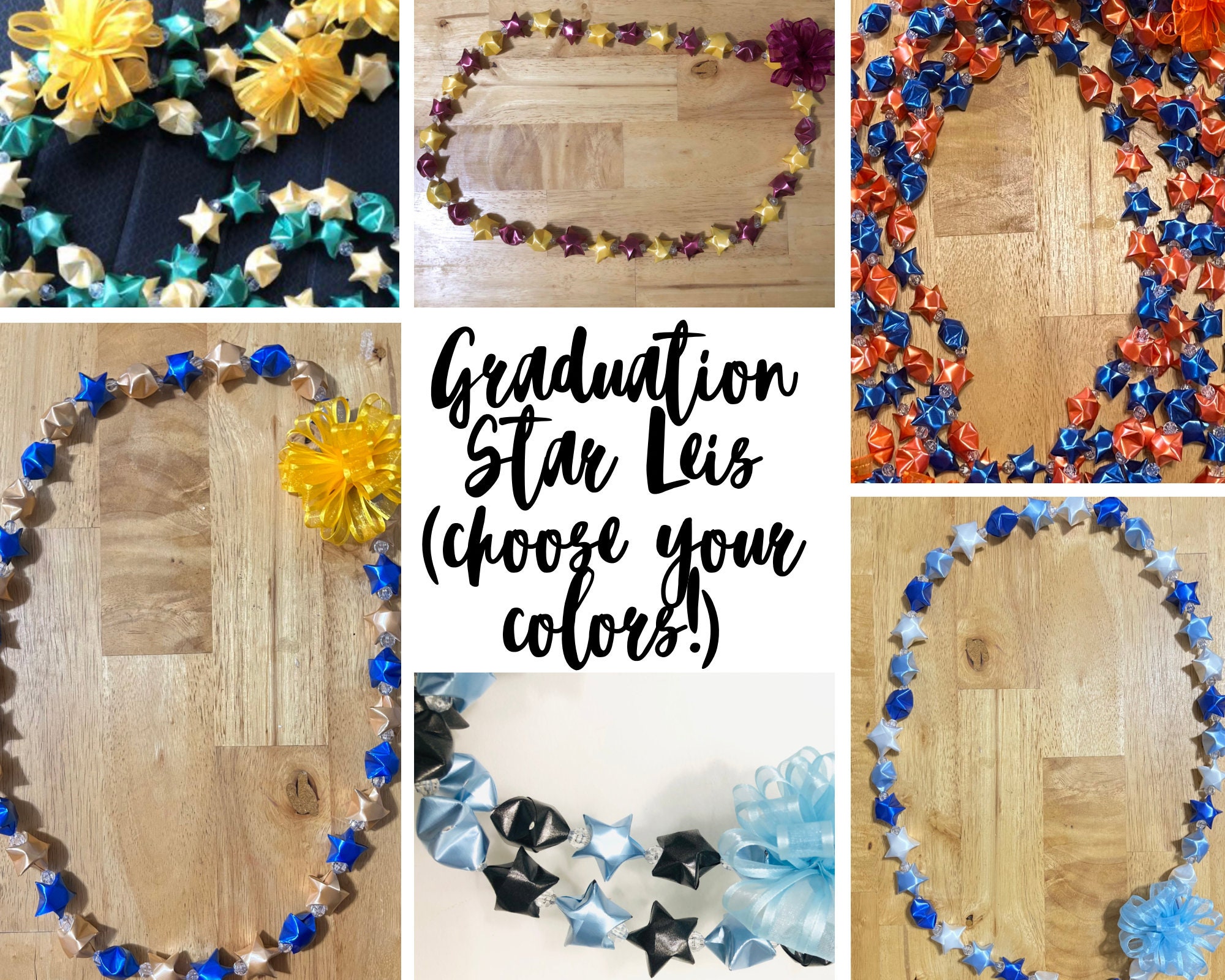 Graduation Lei Big Origami Star Lei Custom Colors - Etsy