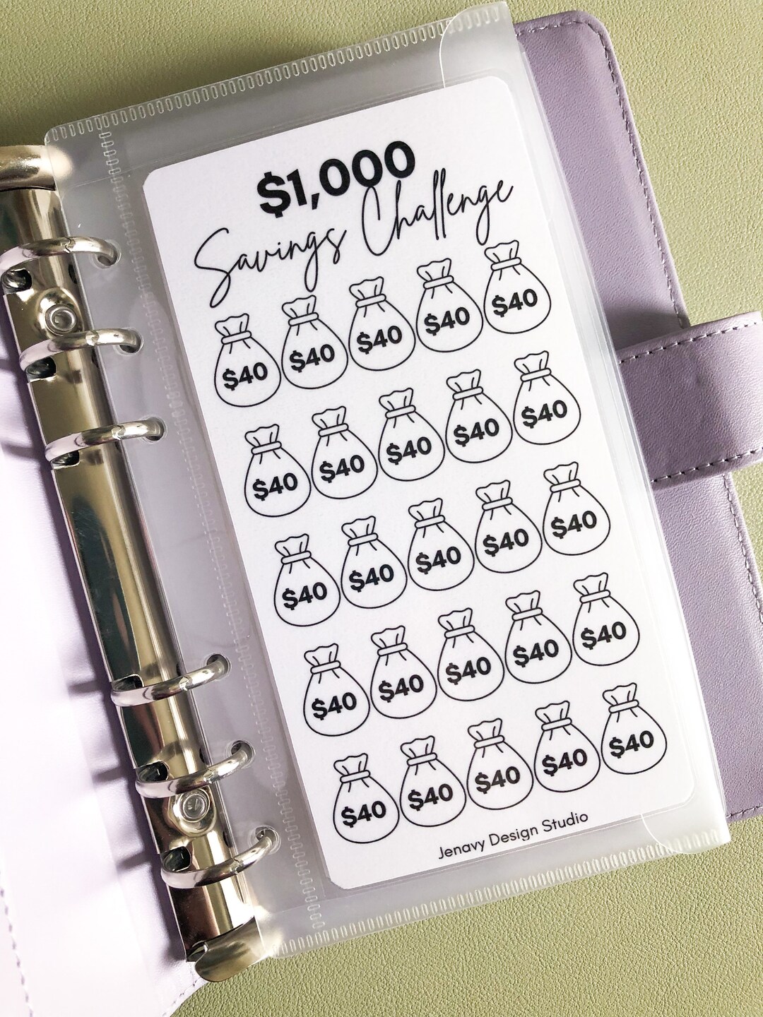 1K Savings Challenge Dashboard With Cash Envelope A6 Budget Binder ...