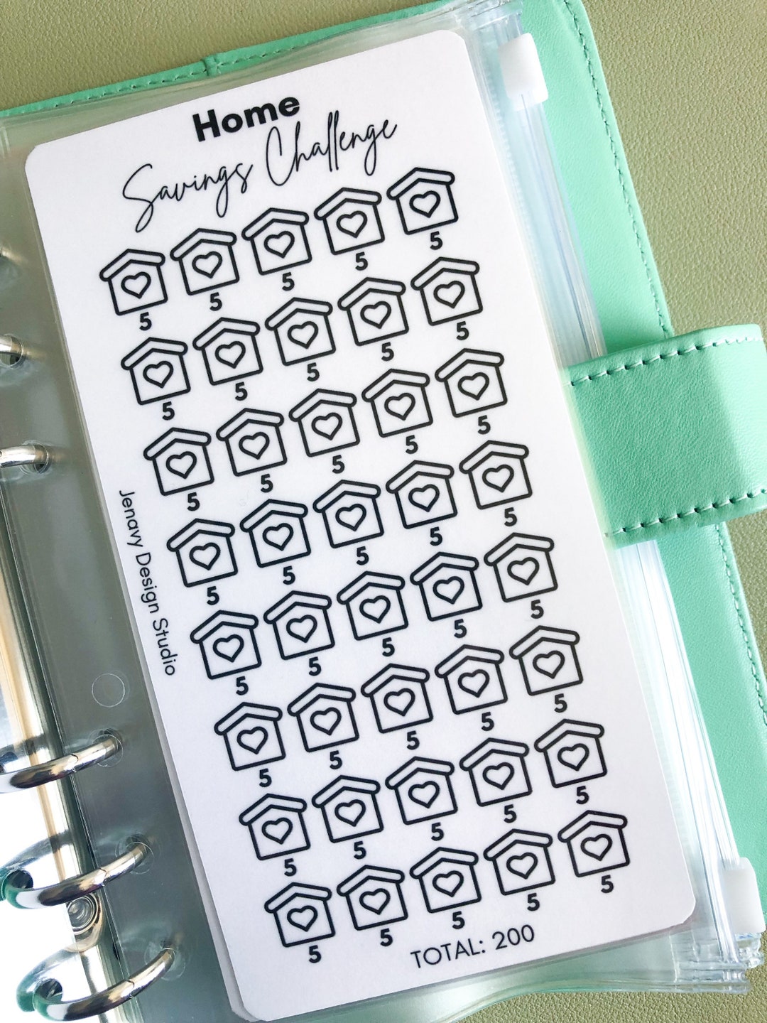 A6 Home Savings Challenge Dashboard Divider House Budget Binder Money ...