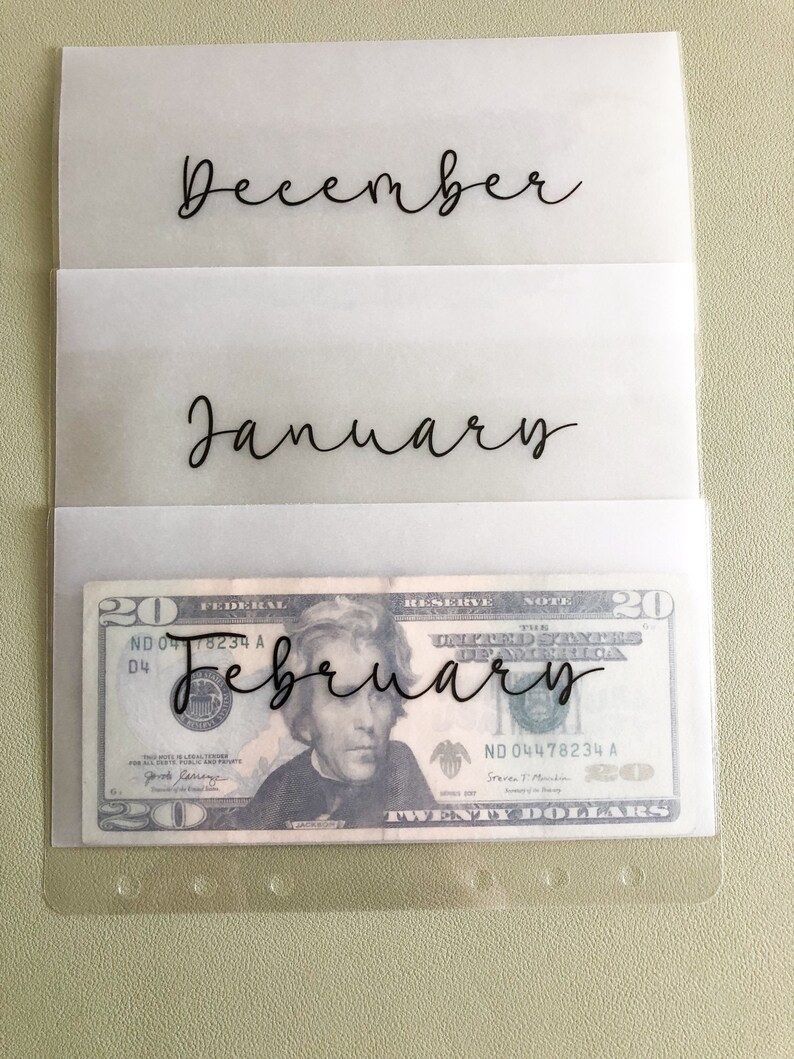 Monthly Frosted Cash Envelopes for Savings Challenge Dashboard - Etsy