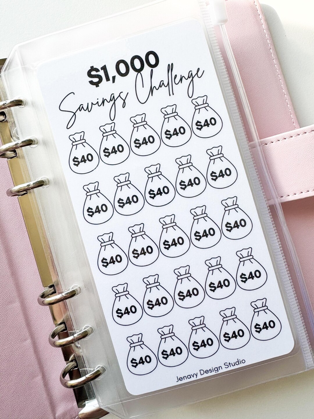 1K Savings Challenge Dashboard With Cash Envelope | A6 Budget Binder ...