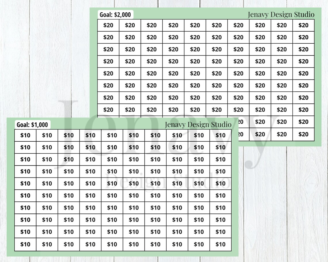 Printable Green Savings Challenge Budget Book Inserts for A6 - Etsy