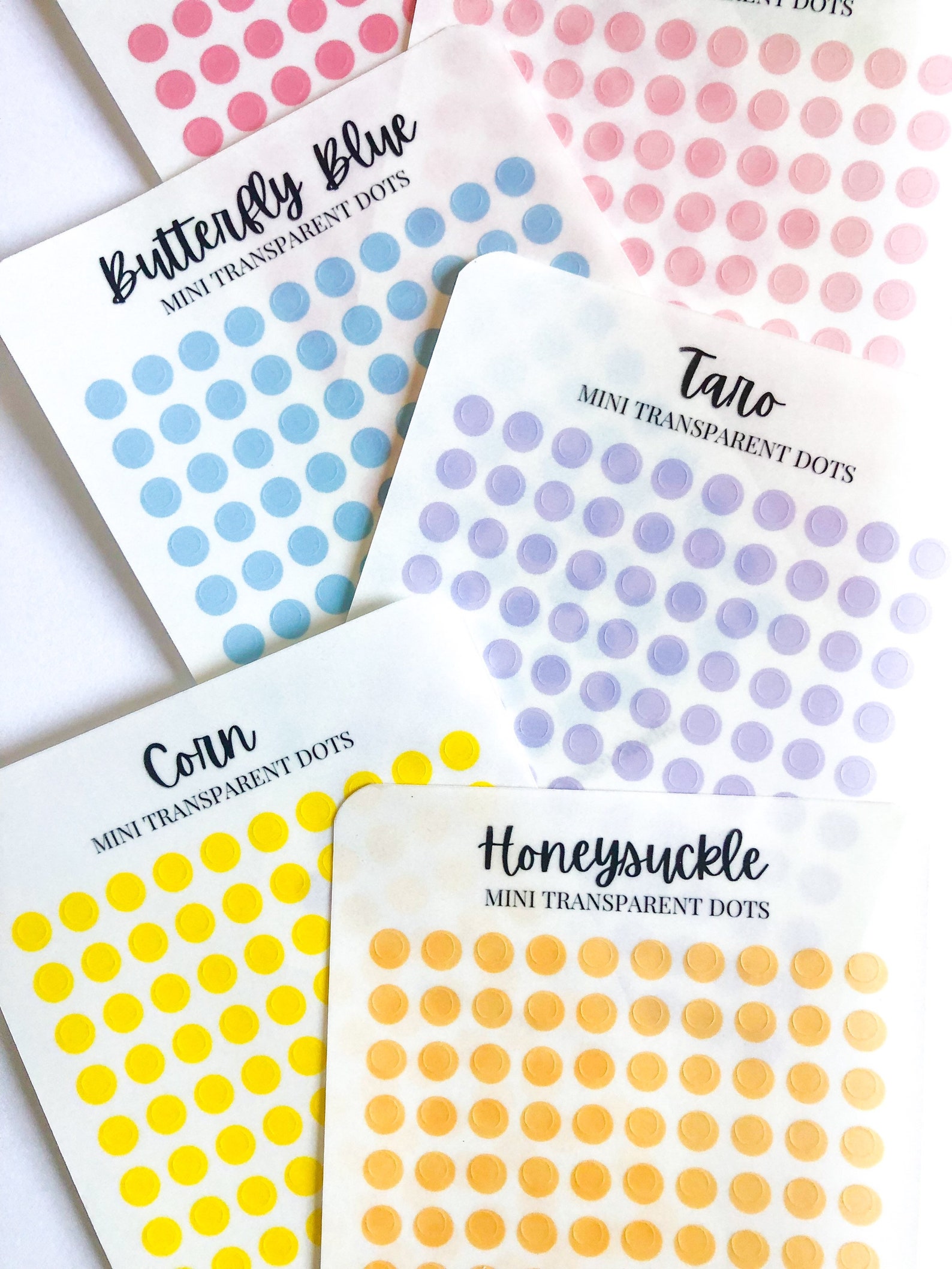 Mini Semi Transparent Dot Stickers Multi Color Sticker Sheet - Etsy