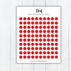 Mini Semi Transparent Dot Stickers | Multi Color Sticker Sheet ...