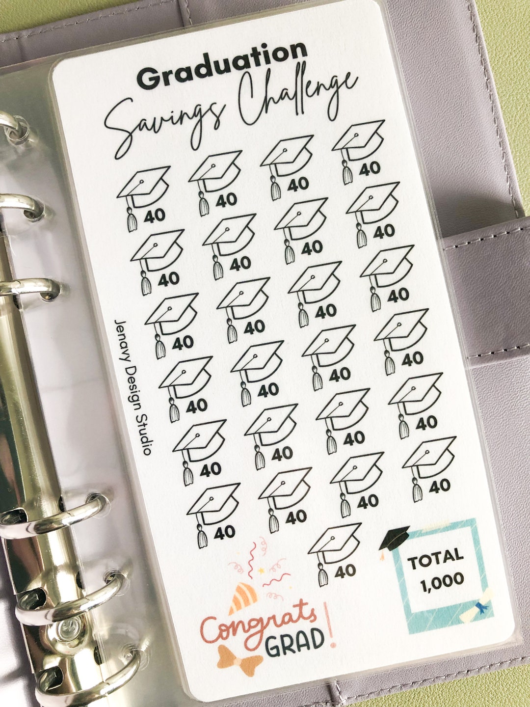 Graduation Savings Challenge Dashboard Divider | Budget Binder | Money ...