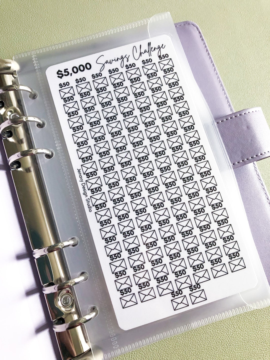 5K Total | A6 100 Envelope Savings Challenge Dashboard | Budget Binder ...