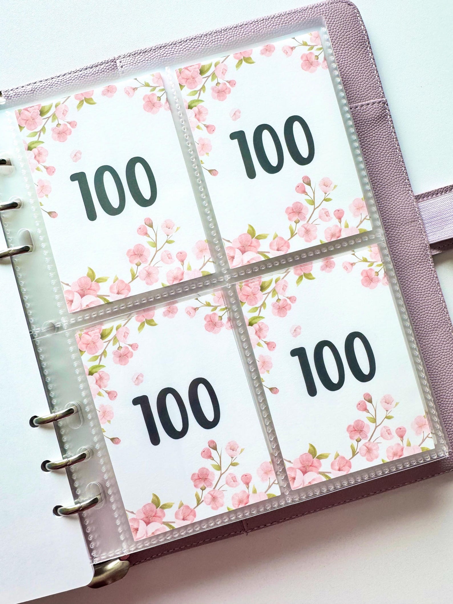 100 Envelopes Savings Challenge: A5 Sakura Cherry Blossom Theme Binder ...