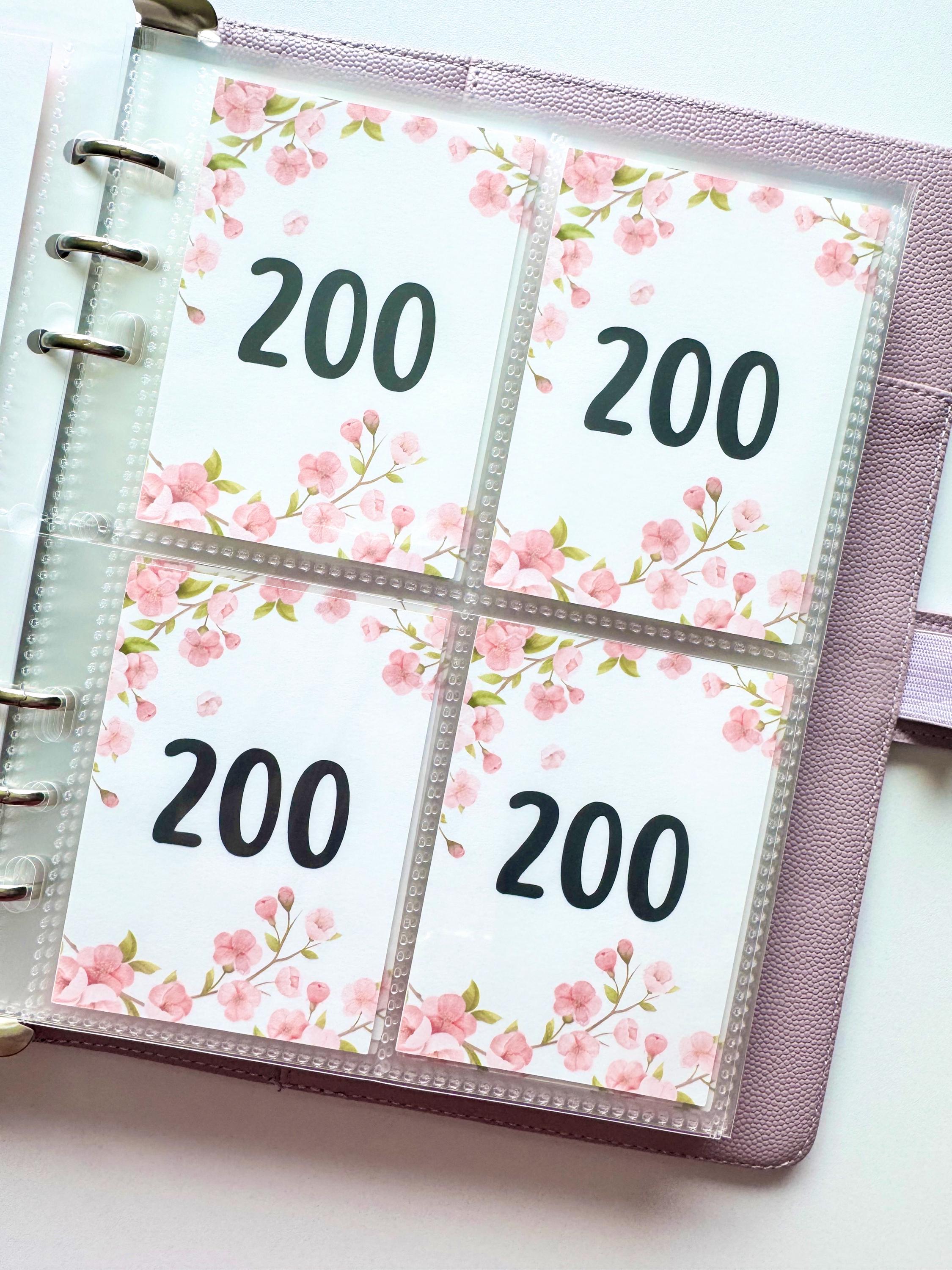 100 Envelopes Savings Challenge: A5 Sakura Cherry Blossom Theme Binder ...