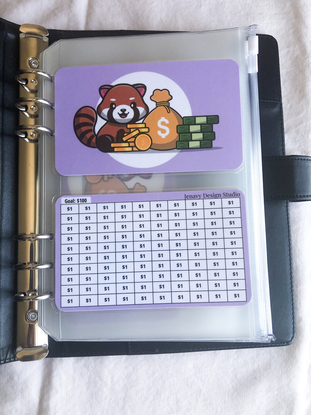 A5 Red Panda Savings Challenge Binder With Cash Envelopes and Reusable ...