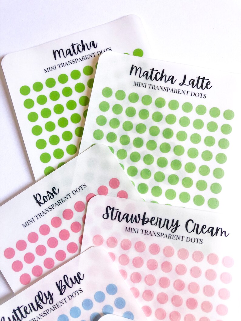 Mini Semi Transparent Dot Stickers Multi Color Sticker Sheet - Etsy