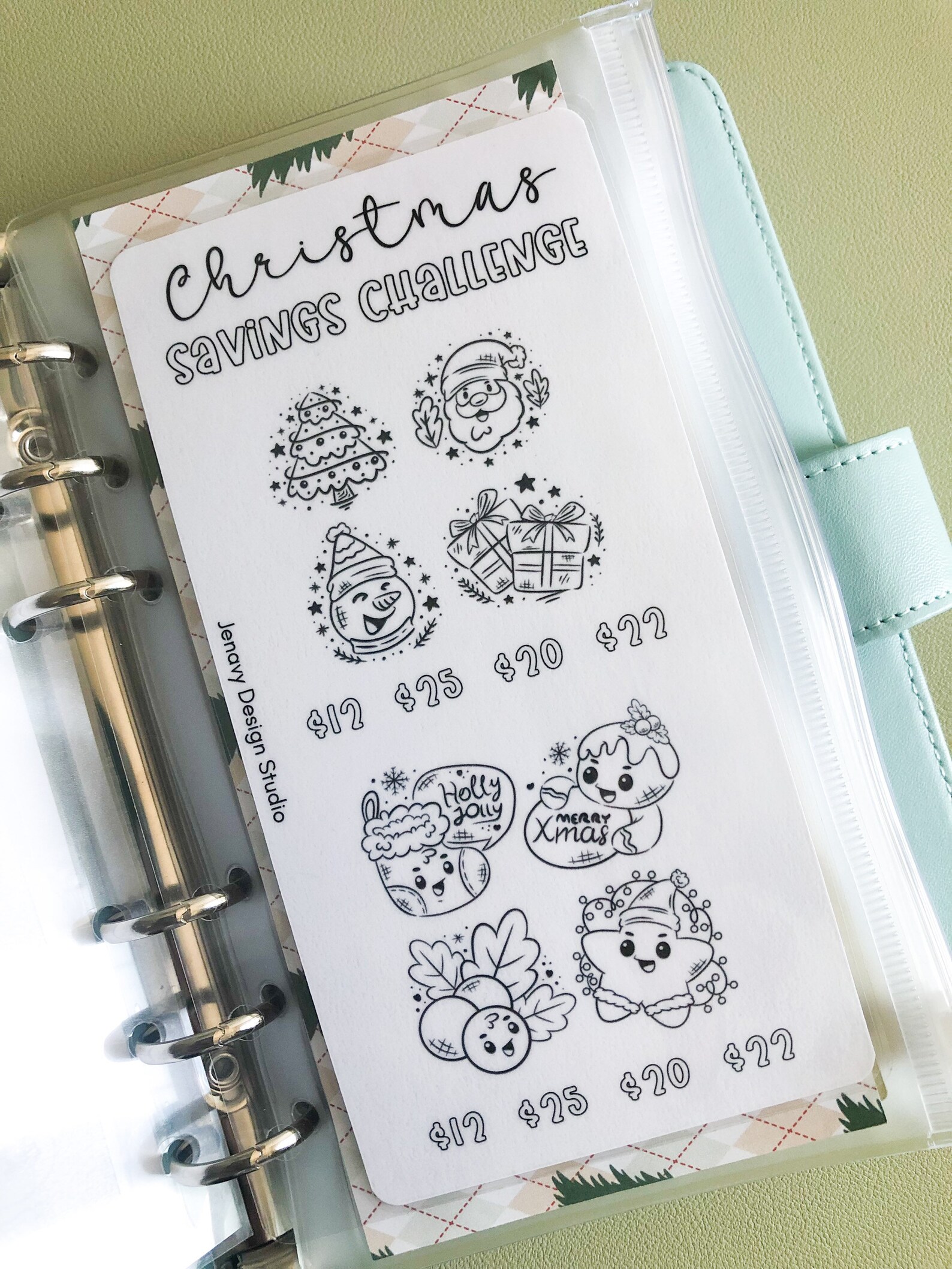 Christmas Savings Challenge Dashboard Divider A6 Budget - Etsy