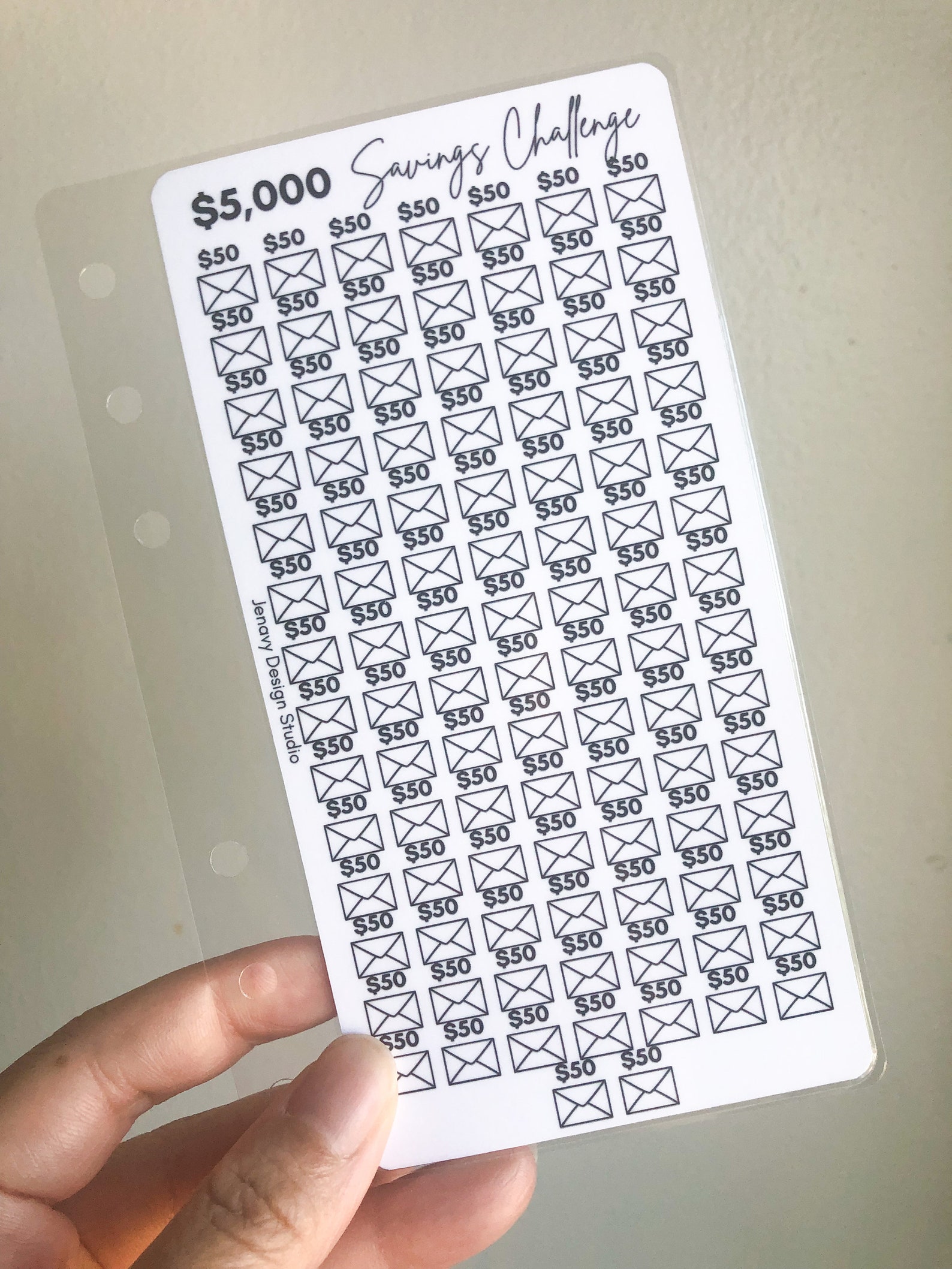 5K Total | A6 100 Envelope Savings Challenge Dashboard | Budget Binder ...