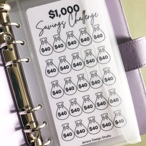1K Savings Challenge Dashboard With Cash Envelope A6 Budget Binder ...