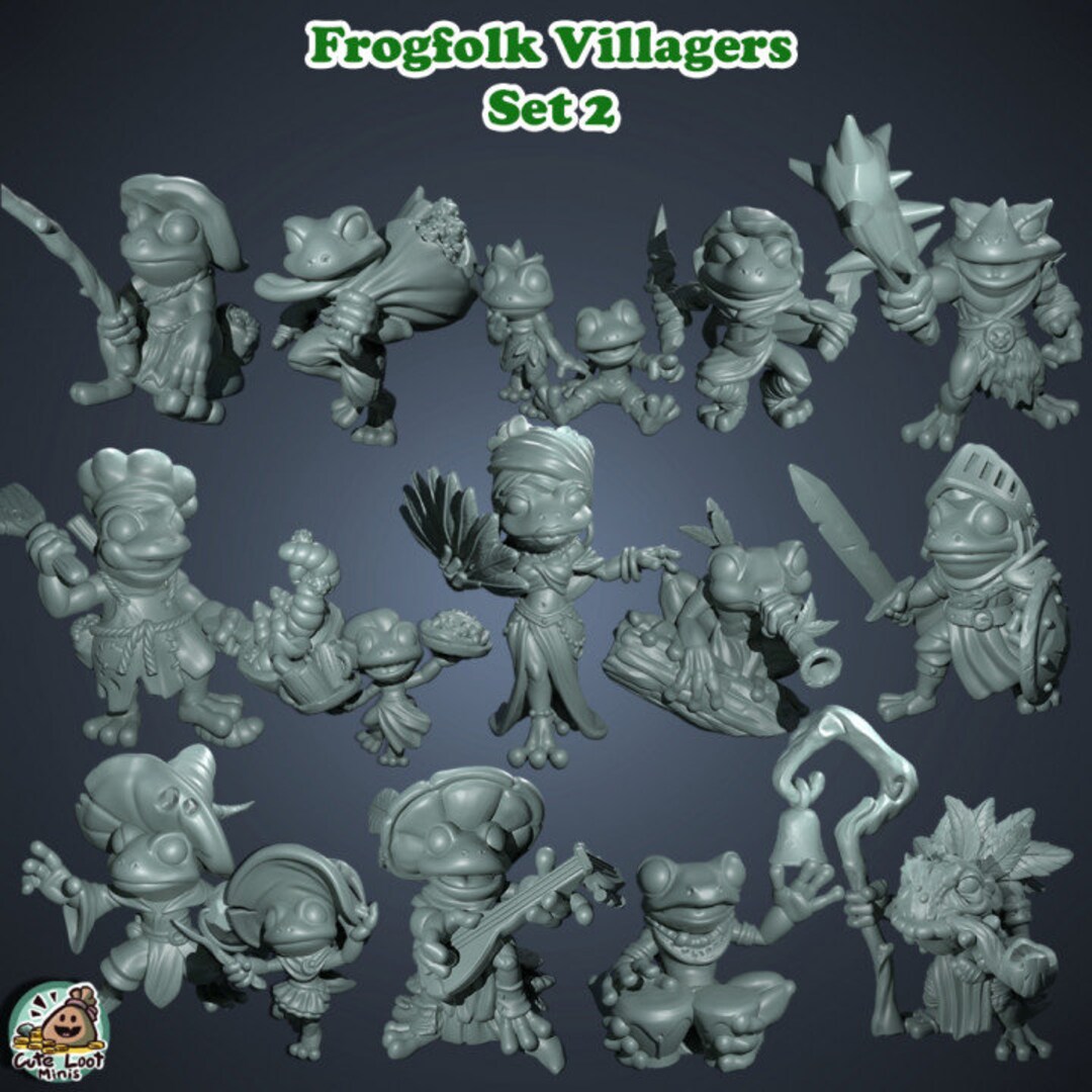 Frogfolk Villagers Set 2 Cute Loot Miniatures - Etsy