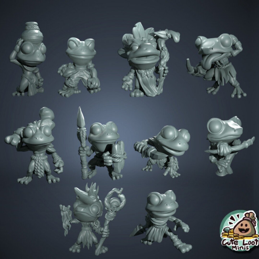 Frogfolk Villager Set - Cute Loot Miniatures - Etsy