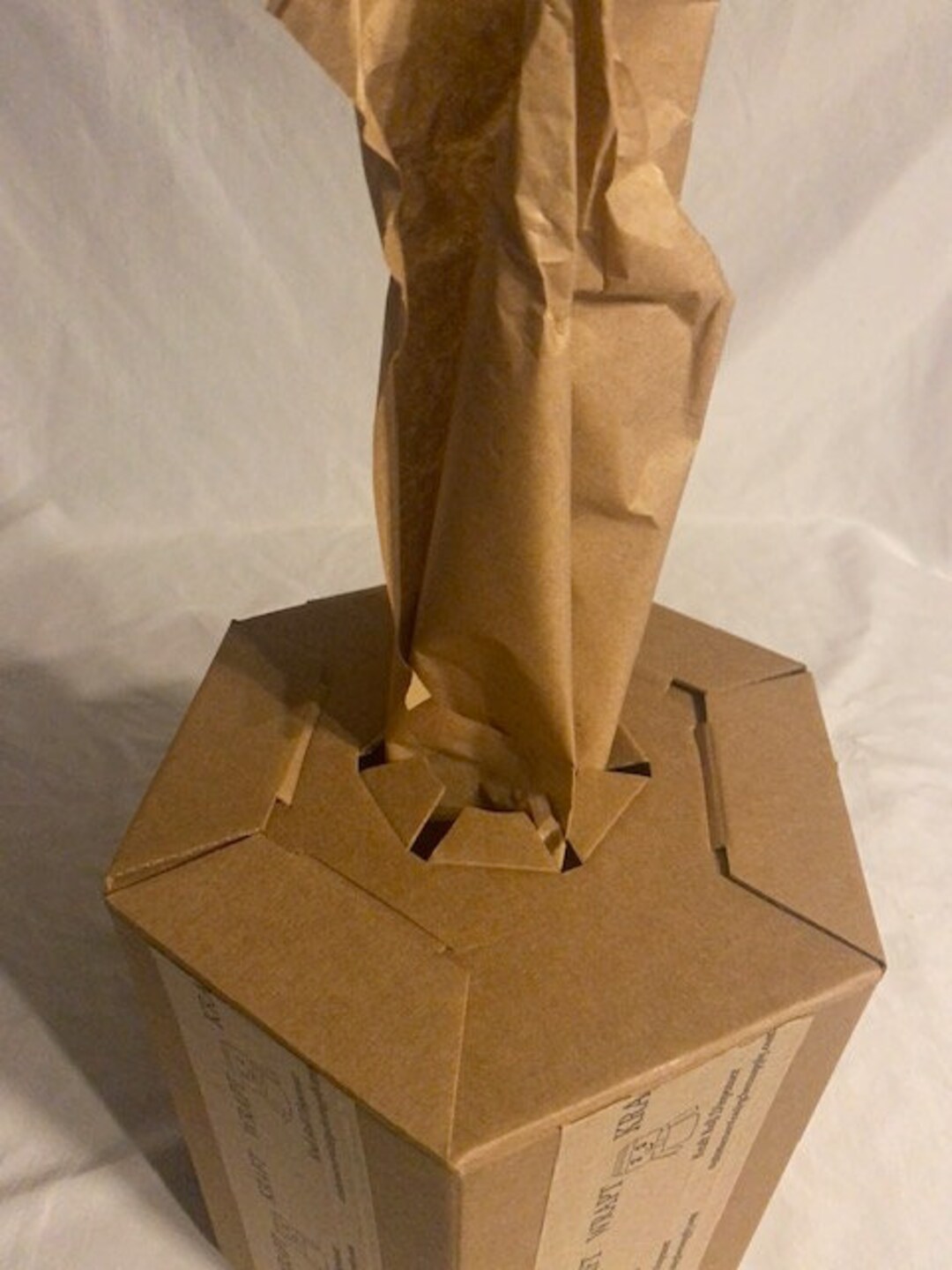 9" KRAFT Paper Roll & or With Pre-crumpled in Hexagon Dispenser Box ...