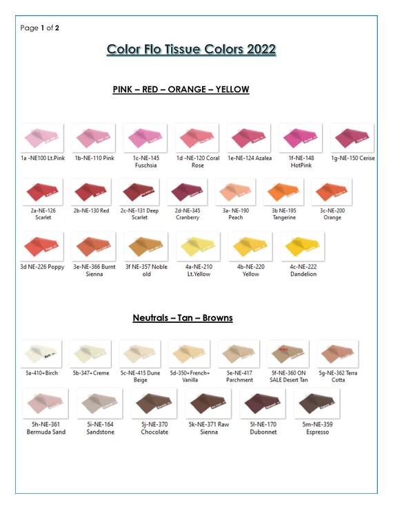 48 Sheets Colored Tissue 20 X 30 Color Flo Pakappeal by | Etsy