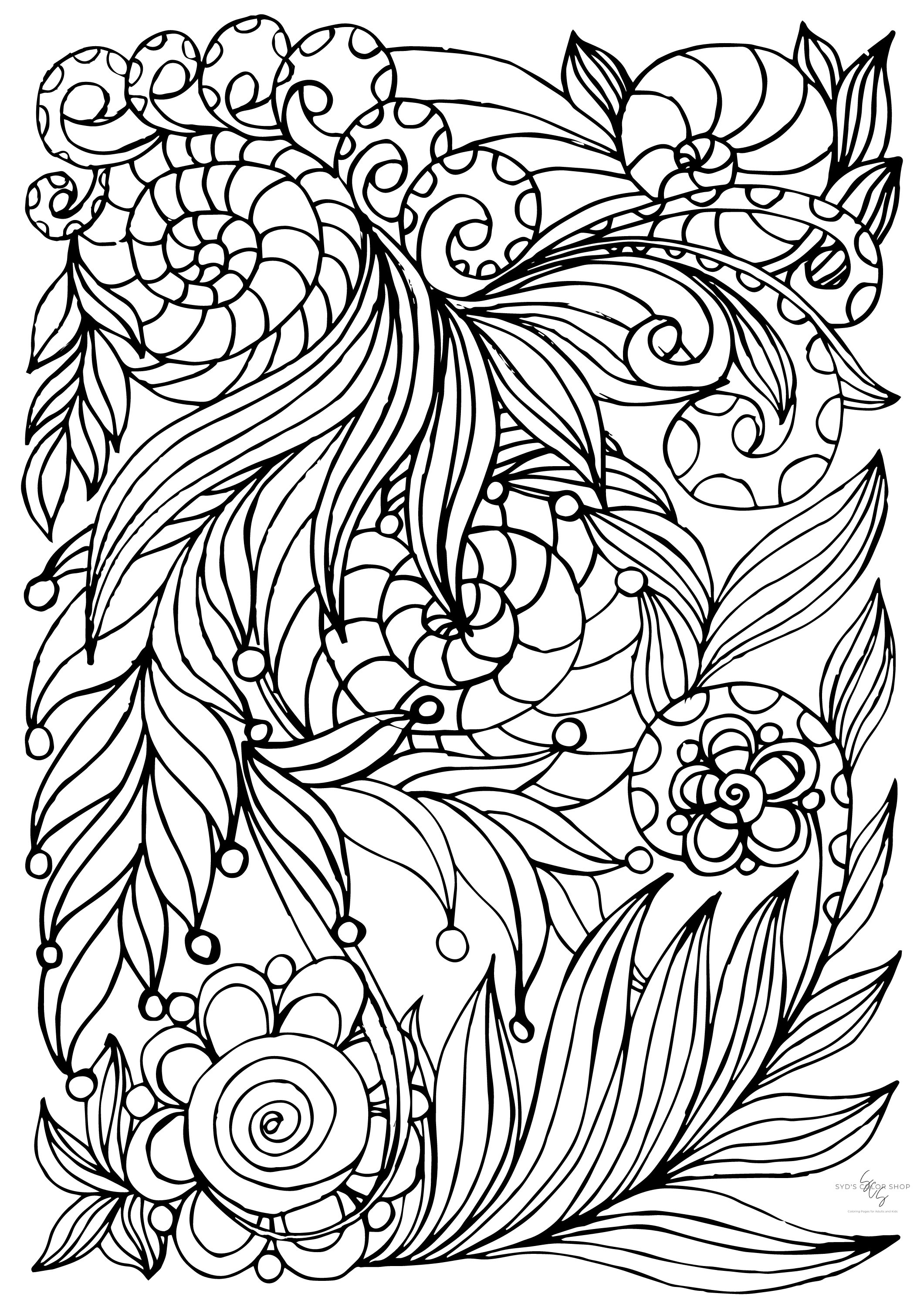 Flower Pattern Coloring Page Set | Adult | Kids | Anxiety - Etsy